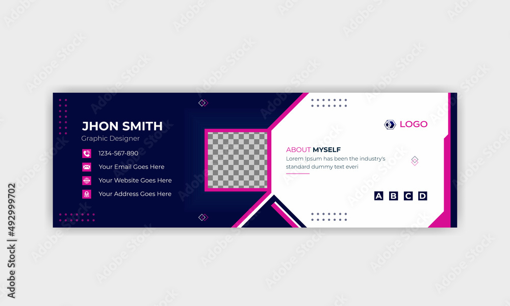 Modern and custom email signature design template with white background ...