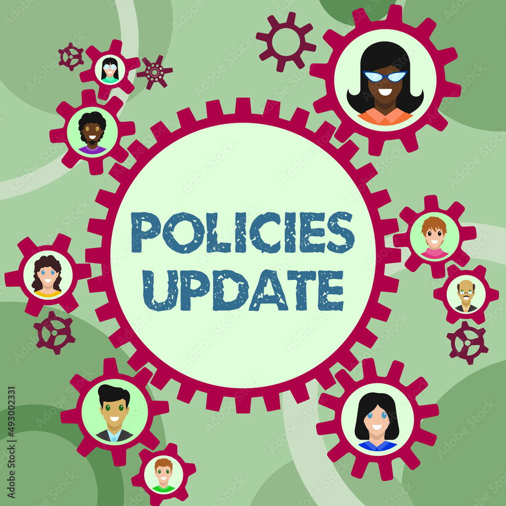 Text showing inspiration Policies Update. Business concept act of ... Text showing inspiration Policies Update. Business concept act of ...