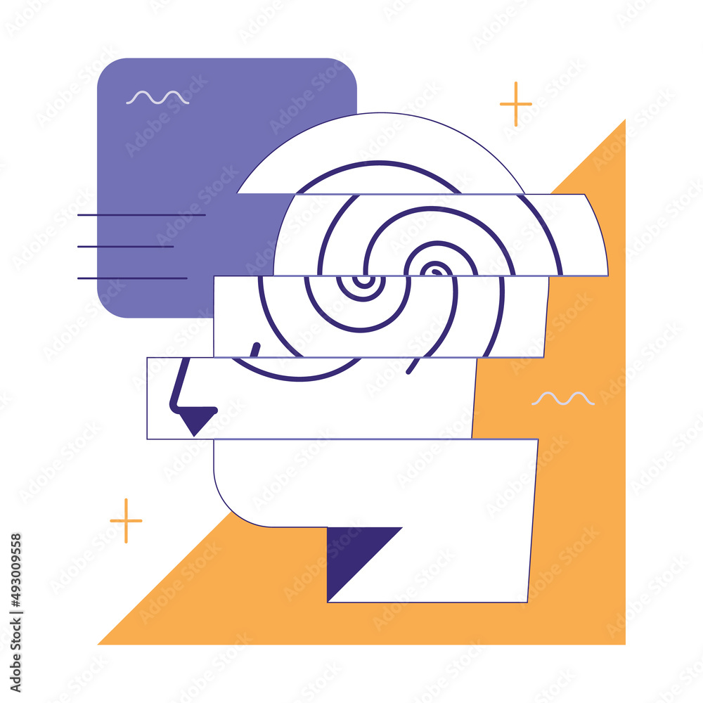 Overthinking. Anxiety and stress caused by thinking too much. Stock ...