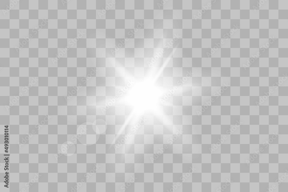 Vector png glowing light effect. Shine, glare, flare, flash illustration. Stock Vector | Adobe Stock