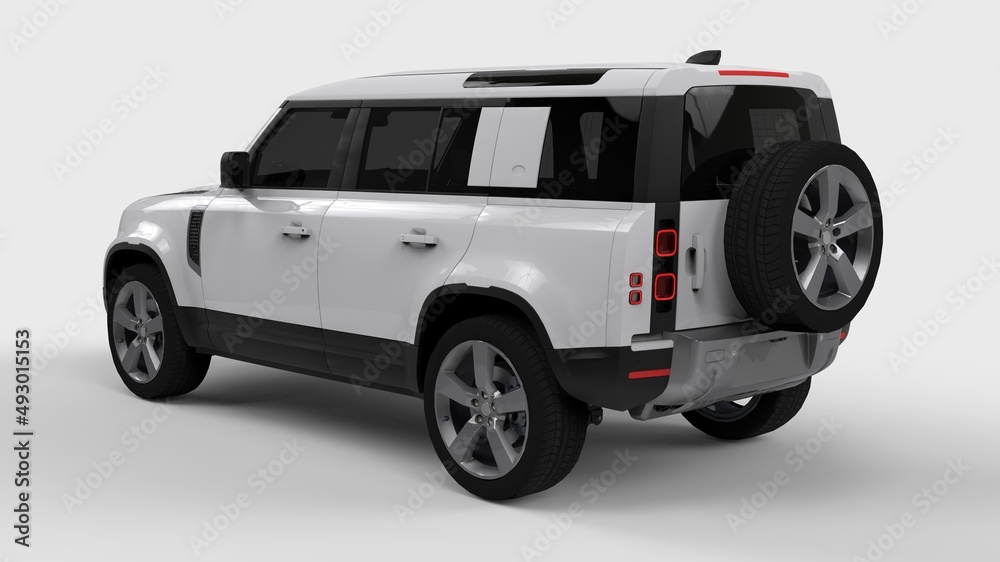 Mockup suv car similar to land rover defender 2020 isolated on white ...