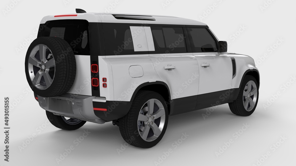 Mockup suv car similar to land rover defender 2020 isolated on white ...
