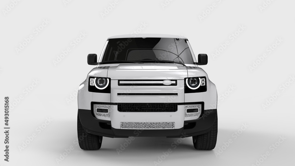 Mockup suv car similar to land rover defender 2020 isolated on white ...