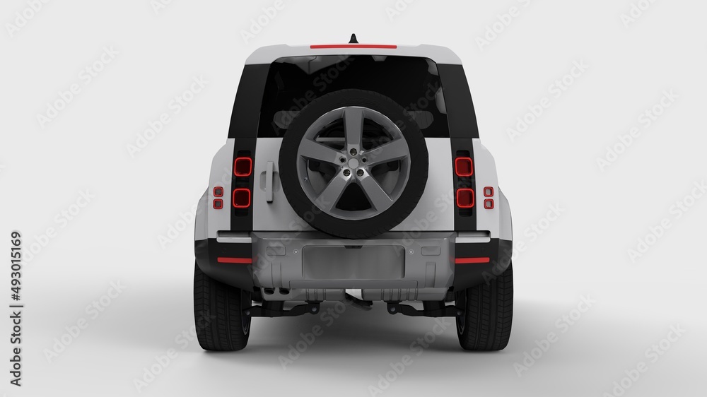 Mockup suv car similar to land rover defender 2020 isolated on white ...
