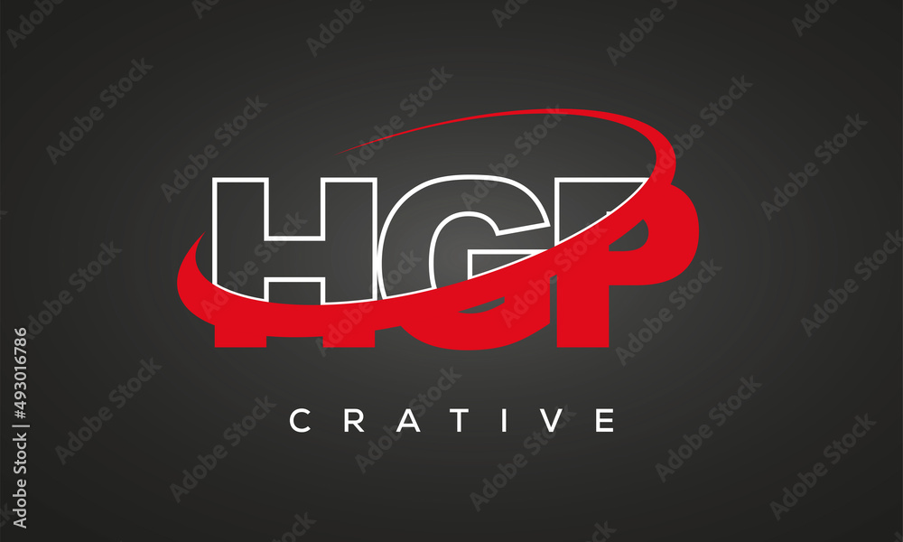 Vetor de HGP creative letters logo with 360 symbol vector art template ...