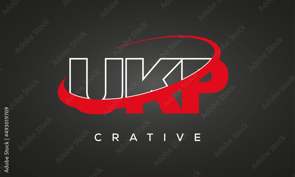 UKP creative letters logo with 360 symbol vector art template design ...