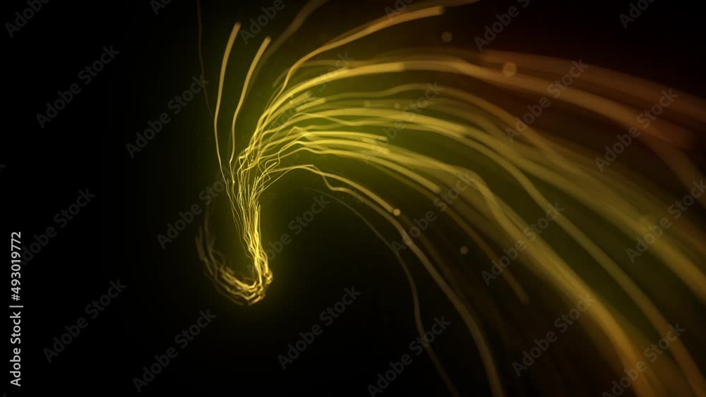 Abstract Glowing 3d Light Strokes Background/ 4k animation of an ...