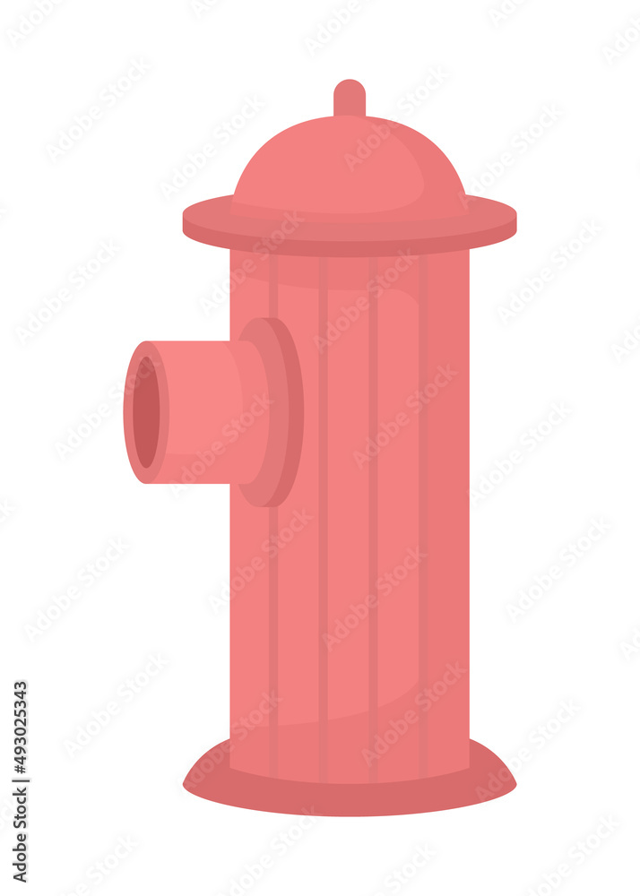Fire hydrant semi flat color vector object. Supplying water. Full sized ...