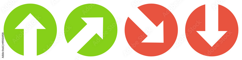 Pfeil Icons grün rot: Hoch und runter Stock Illustration | Adobe Stock
