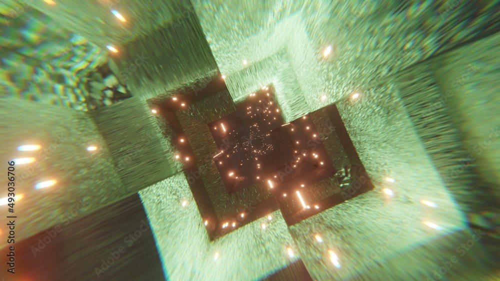 3D Rendering. Abstract technology big data background concept. Motion ...