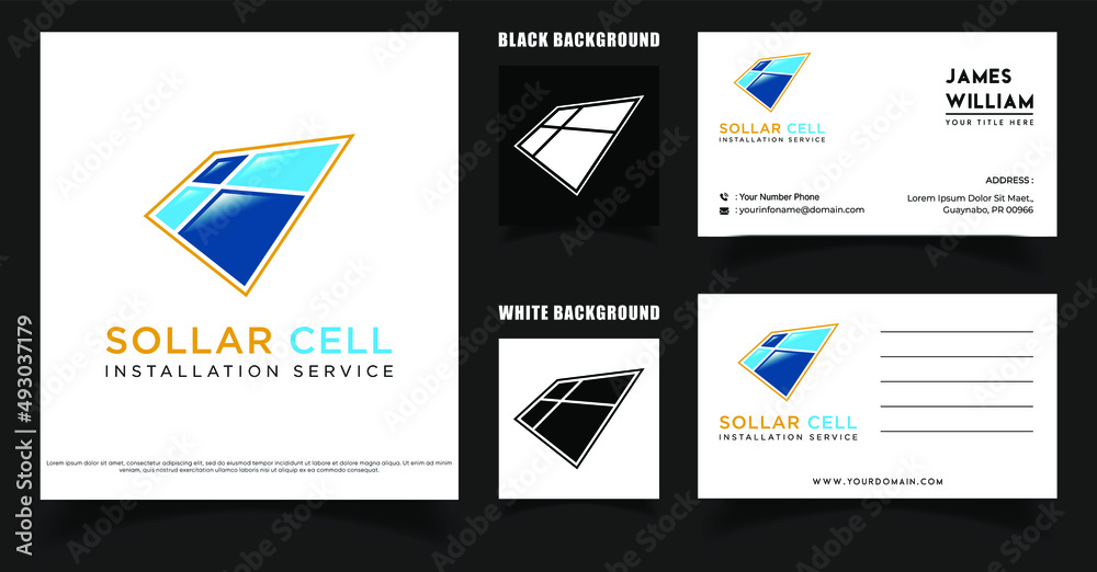 Solar Cell Panel Logo Stock Vector | Adobe Stock