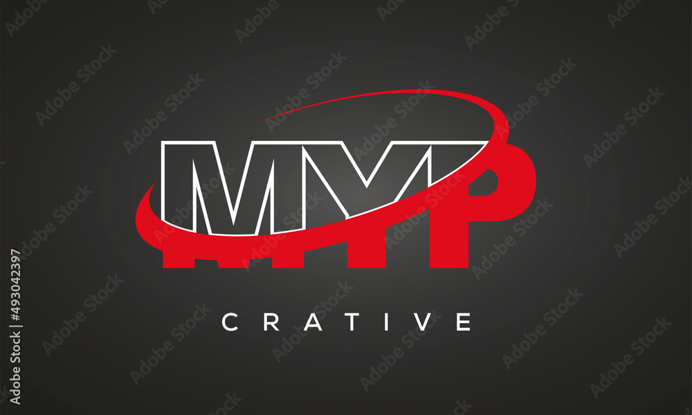 MYP creative letters logo with 360 symbol vector art template design ...