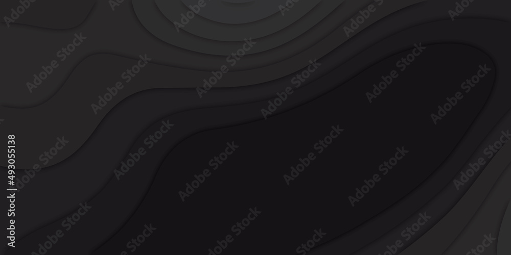 Black paper cut background. 3D papercut layers in gradient texture ...