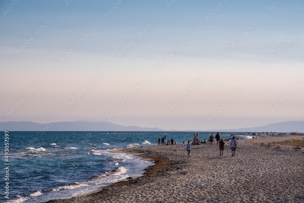 Beautiful view of iconic Posidi sandy beach, paradise cape and ...