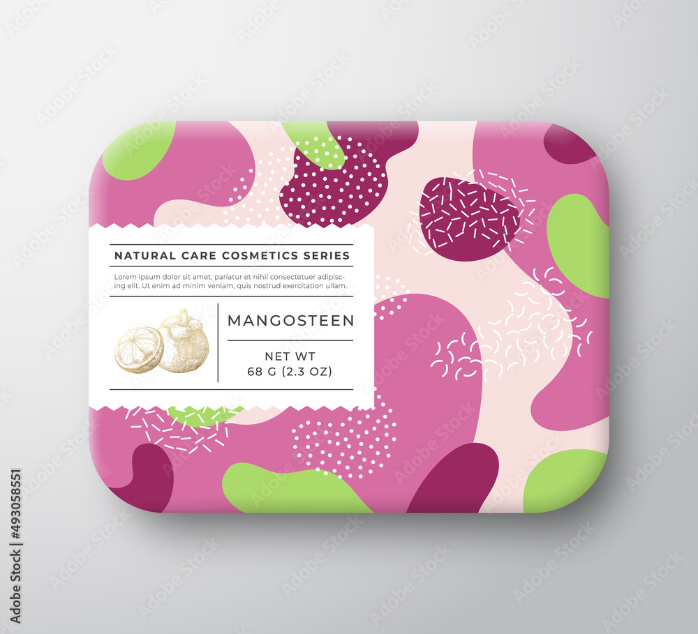Fruits Bath Cosmetics Box. Vector Wrapped Paper Container with Care ...