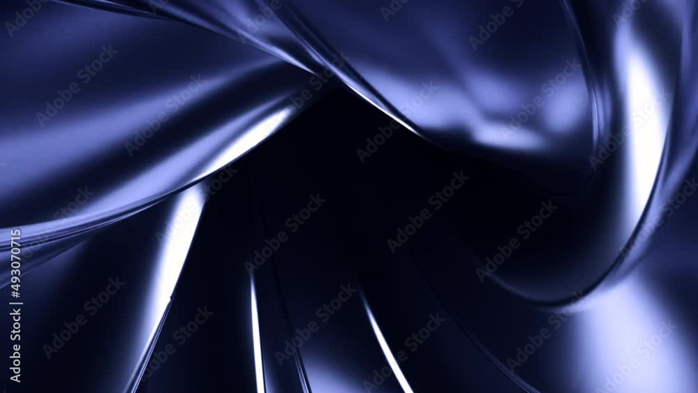 Twisted spiral with liquid metal texture. Design. Rotating spiral with ...