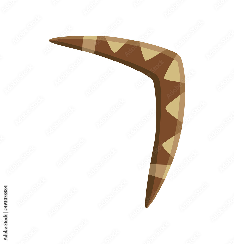 Ancient age stone tool for hunting or work. Cartoon boomerang ...