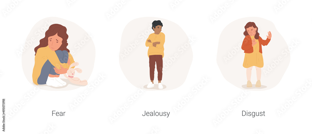 Poster Child feelings isolated cartoon vector illustration set – Wall ...