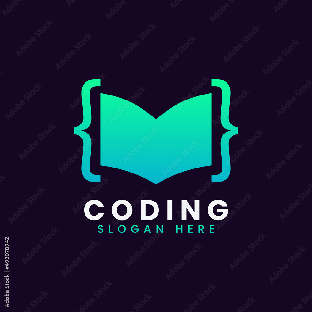 Programming Coding Logo Design Colorful Gradient Coding Logo Design