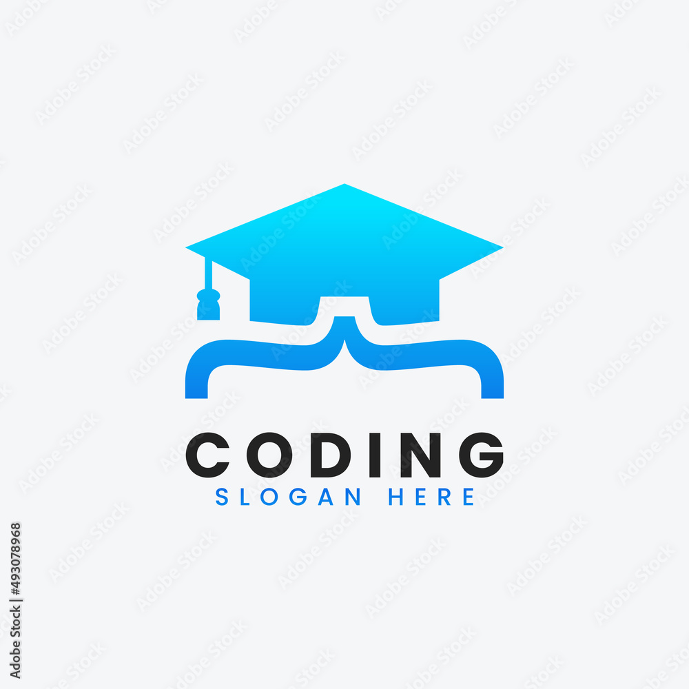 programming coding logo design, colorful gradient coding logo design ...
