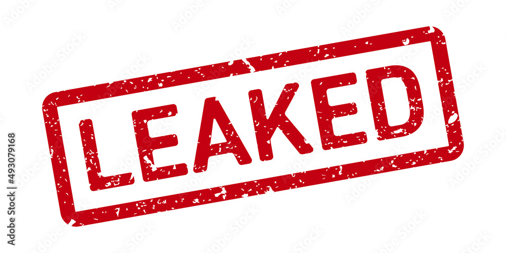 Grunge rubber stamp with text Leaked isolated on white background ...