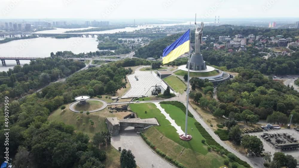 Symbol of Ukraine - National flag in Kyiv Stock Video | Adobe Stock