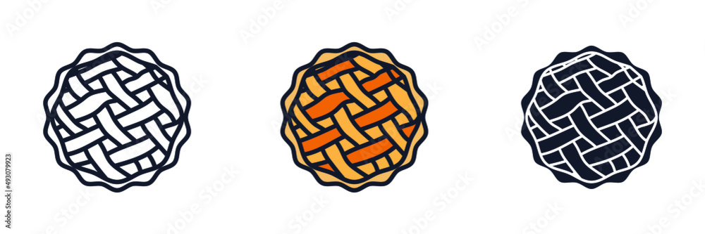 crust apple pie icon symbol template for graphic and web design ...