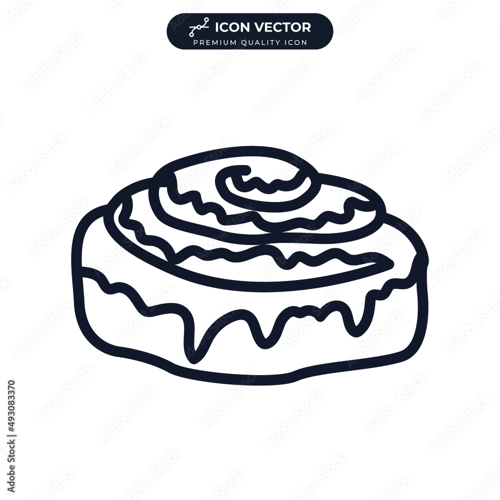 cinnamon roll icon symbol template for graphic and web design ...