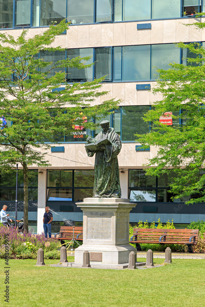 Rotterdam, Netherlands - July 1, 2019: statue of Erasmus of Rotterdam ...