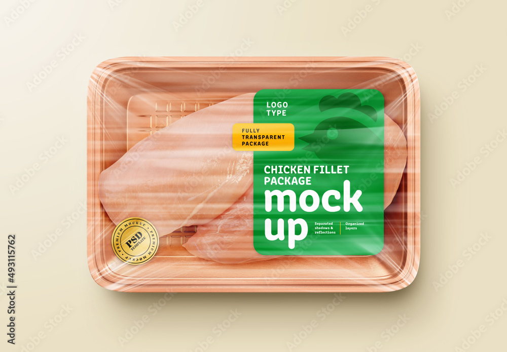 Chicken Fillet Package Mockup Stock Template | Adobe Stock