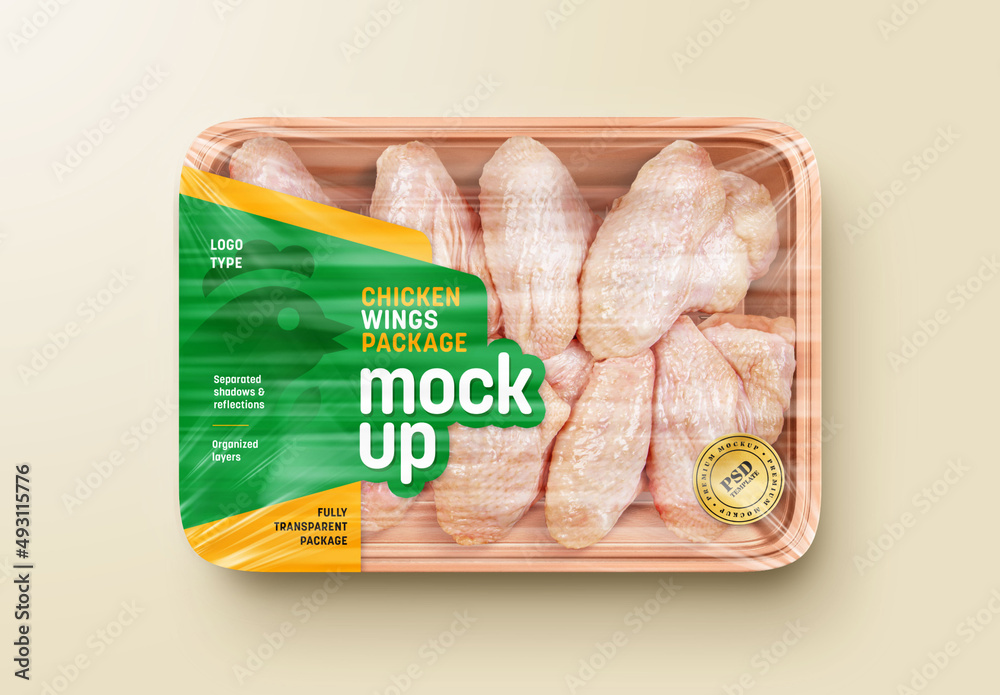 Chicken Wings Package Mockup Stock Template | Adobe Stock