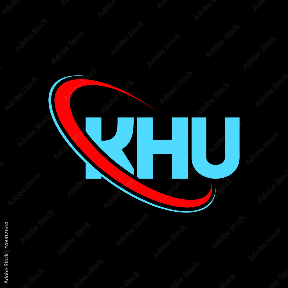 KHU logo. KHU letter. KHU letter logo design. Initials KHU logo linked ...