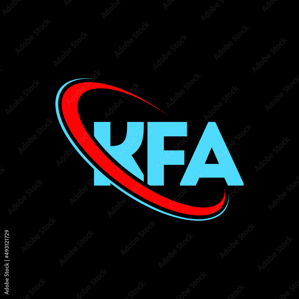 KFA logo. KFA letter. KFA letter logo design. Initials KFA logo linked ...