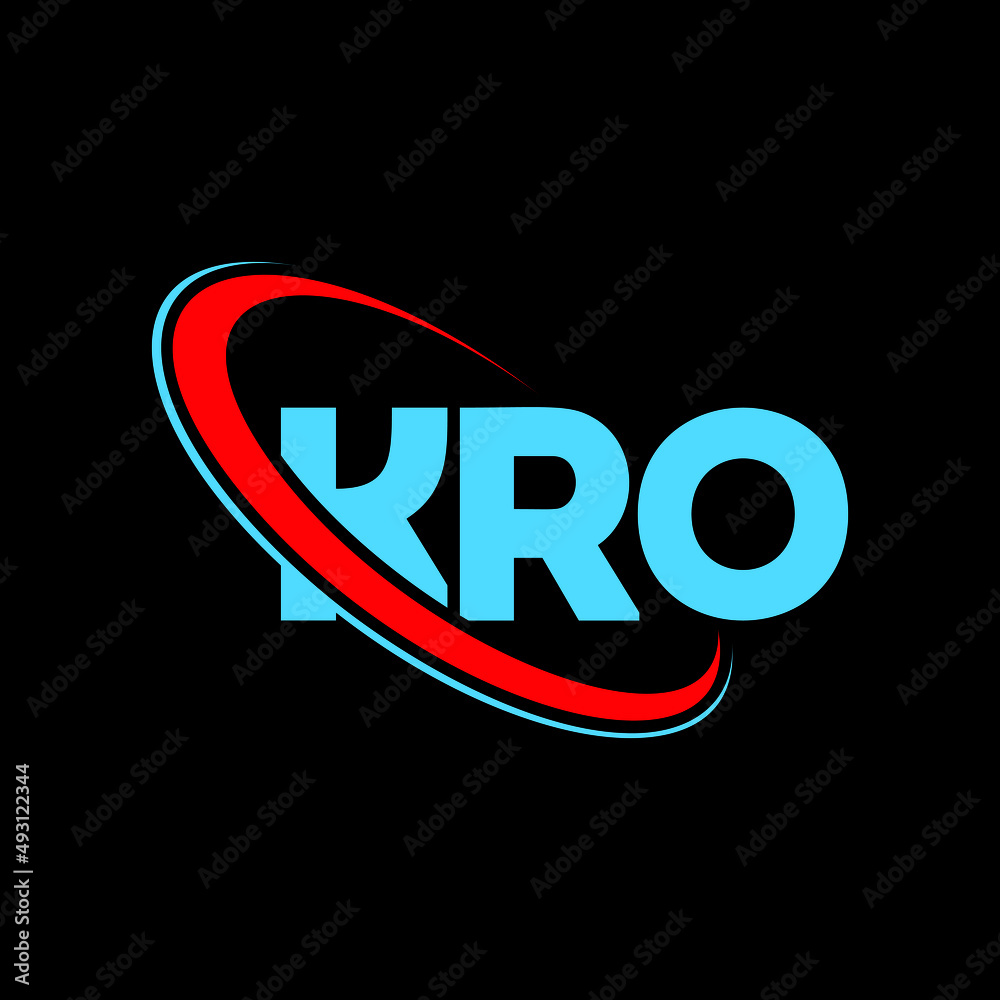 KRO logo. KRO letter. KRO letter logo design. Initials KRO logo linked ...