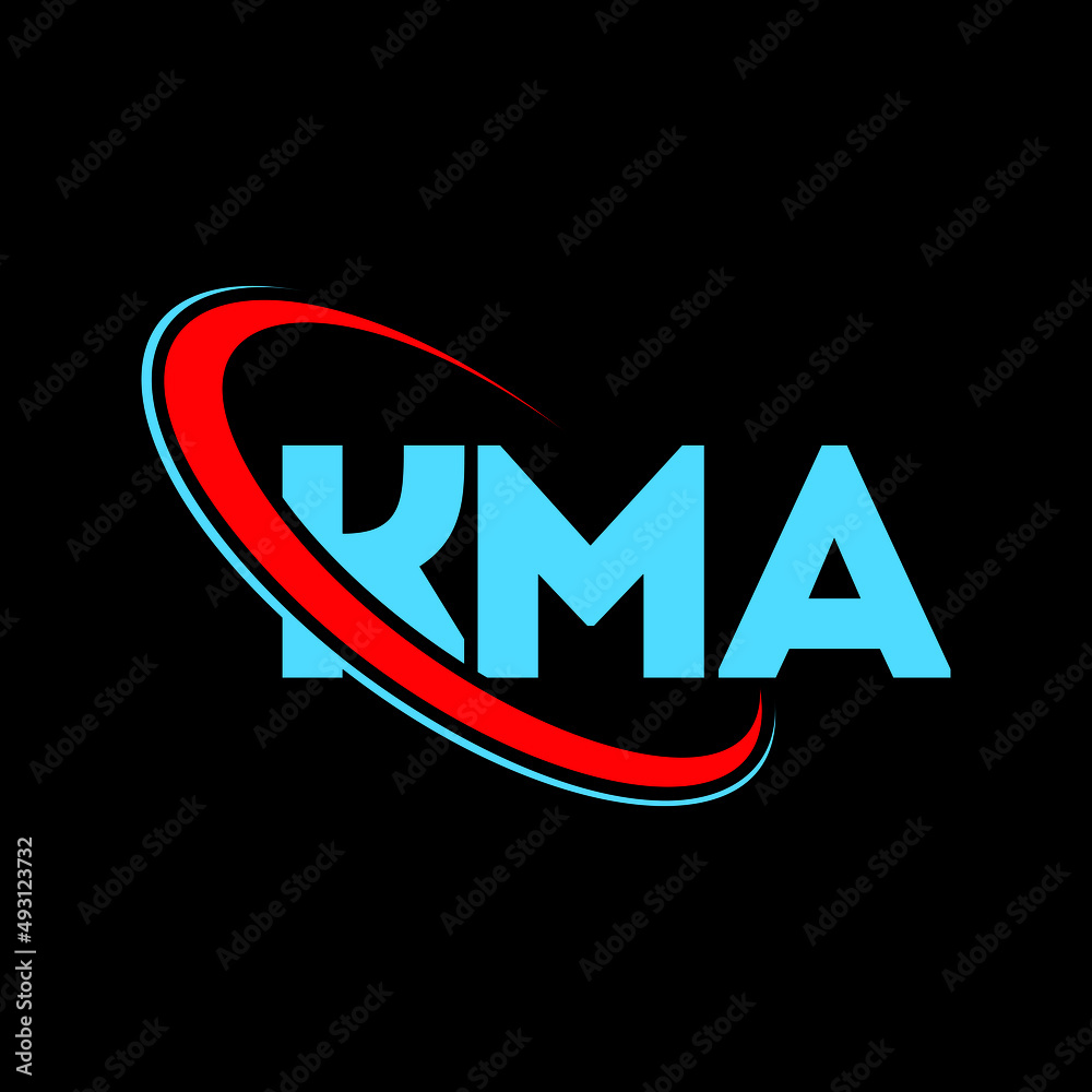 KMA logo. KMA letter. KMA letter logo design. Initials KMA logo linked ...