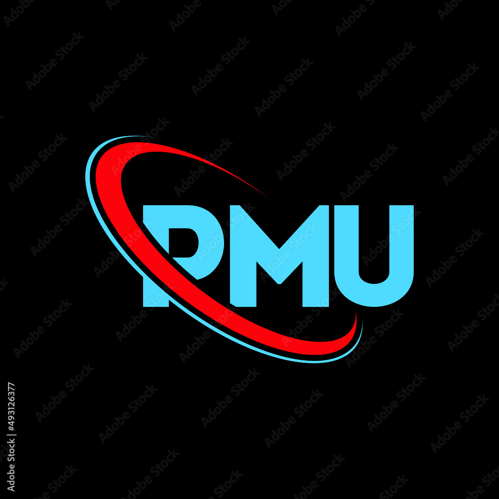 PMU logo. PMU letter. PMU letter logo design. Initials PMU logo linked ...