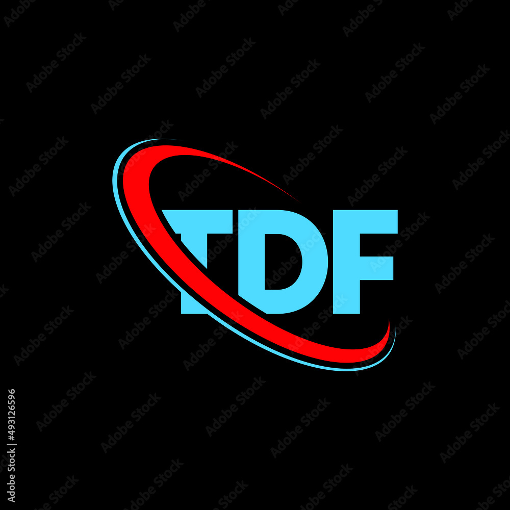 TDF logo. TDF letter. TDF letter logo design. Initials TDF logo linked ...