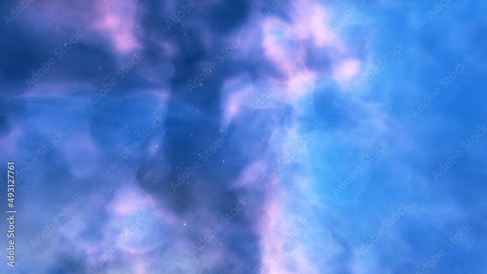 nebula gas cloud in deep outer space, science fiction illustrarion ...