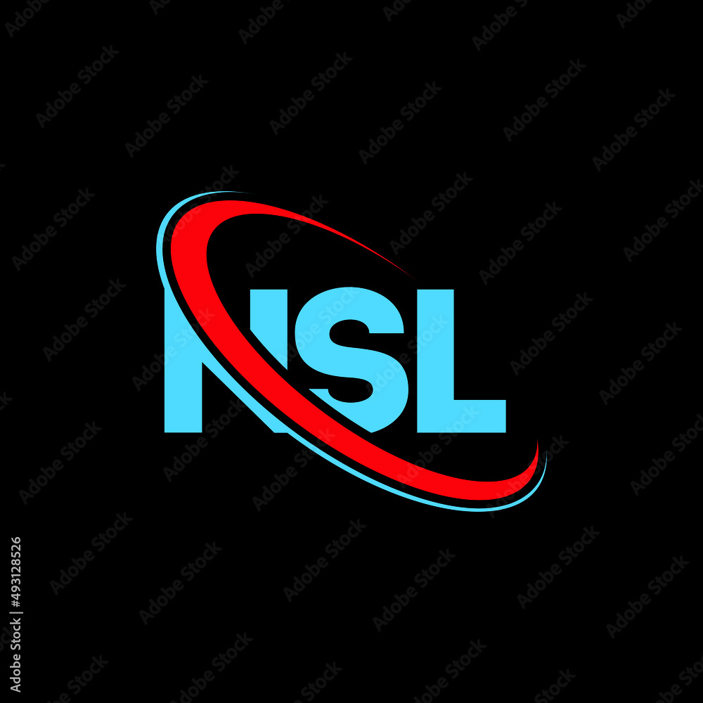 Vektorová grafika „NSL logo. NSL letter. NSL letter logo design ...