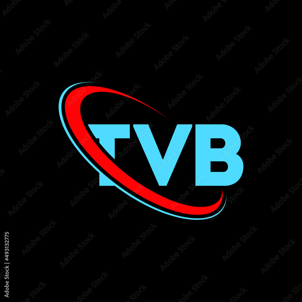 TVB logo. TVB letter. TVB letter logo design. Initials TVB logo linked with circle and uppercase ...