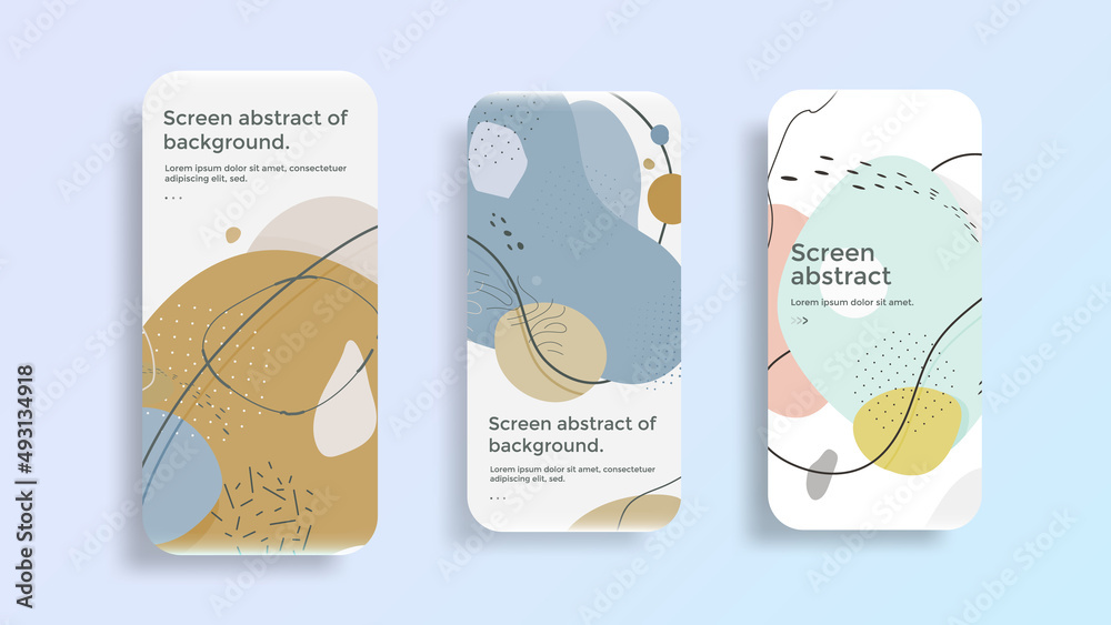 Mobile screen display with abstract organic pattern. Fluid Background ...