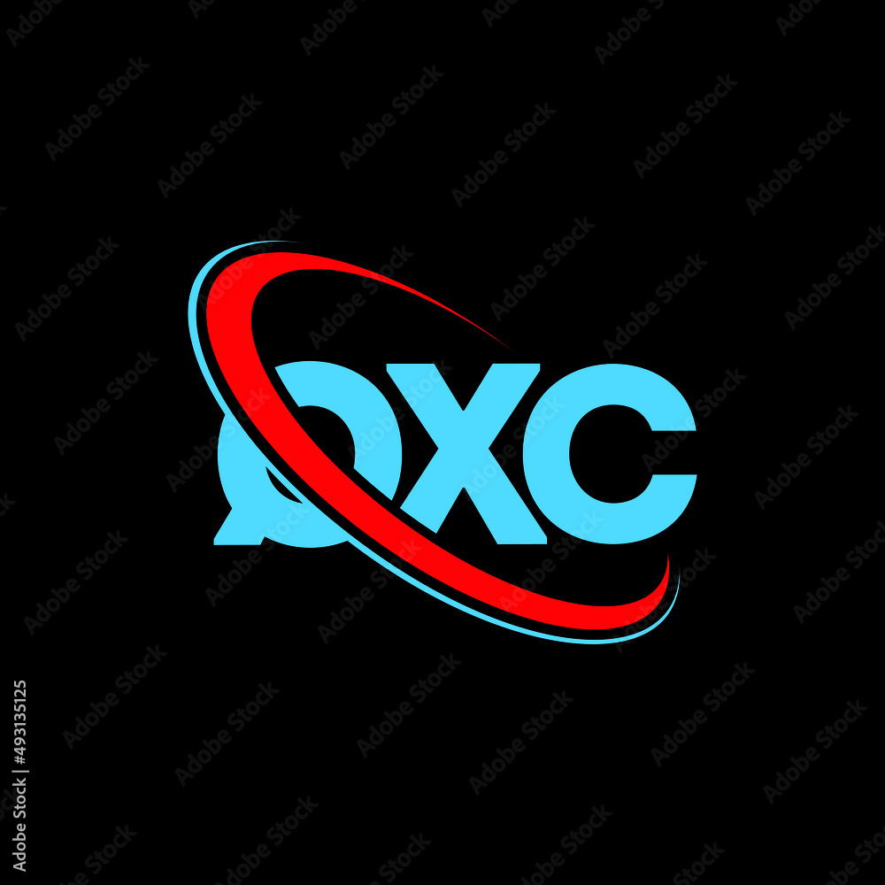 QXC logo. QXC letter. QXC letter logo design. Initials QXC logo linked ...