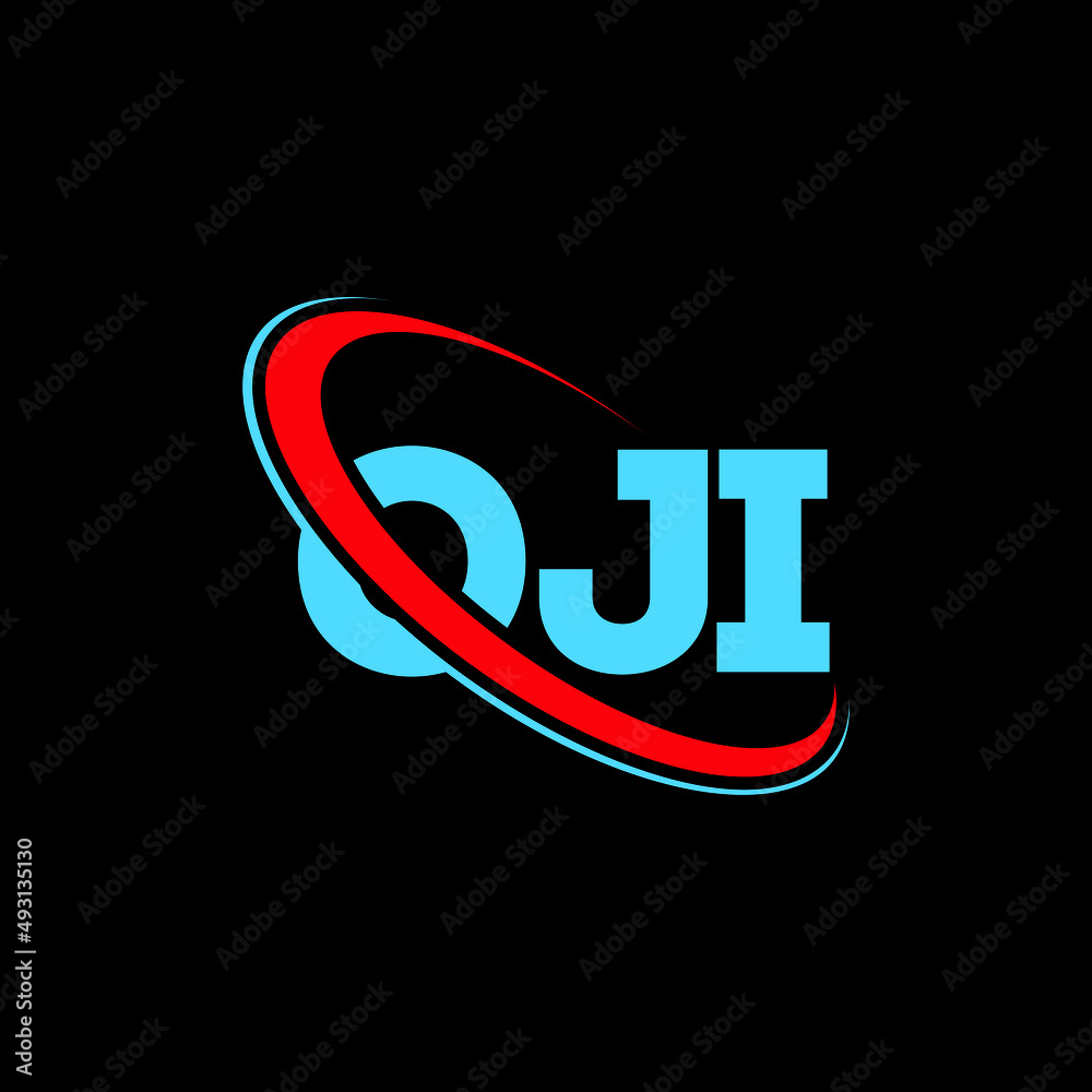 OJI logo. OJI letter. OJI letter logo design. Initials OJI logo linked ...