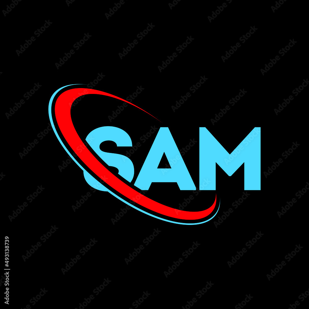 SAM logo. SAM letter. SAM letter logo design. Intitials SAM logo linked ...