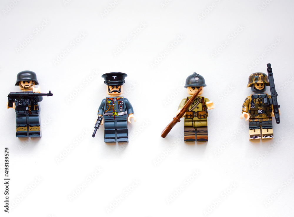 Kyiv, Ukraine. March 9, 2022. Toy LEGO soldiers of Second World War in ...