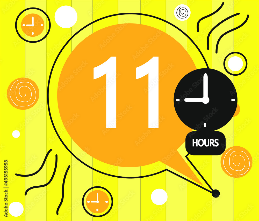 11 hour clock icon. vector yellow weather symbol Stock Vector | Adobe Stock