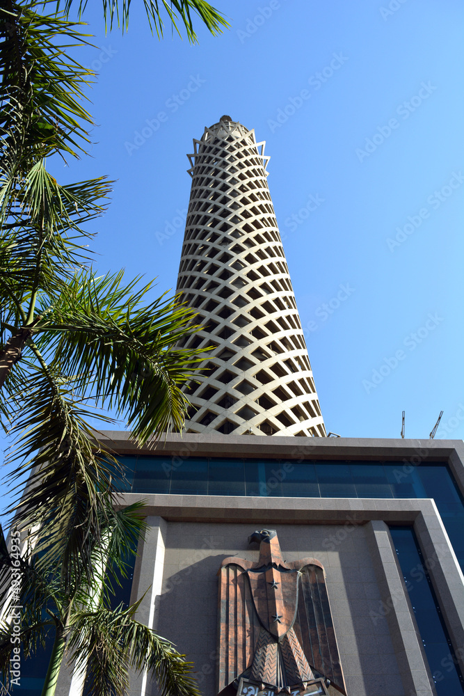 Cairo, Egypt, May 18 2018: Selective focus of Cairo tower building, a ...