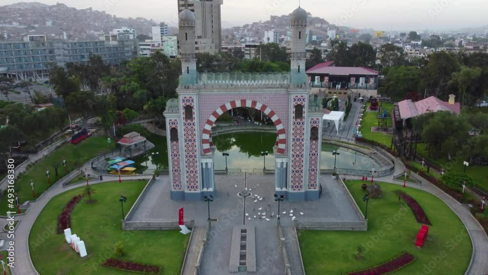 Drone 4k footage of a public park in Lima, Peru. Shot consists of ...