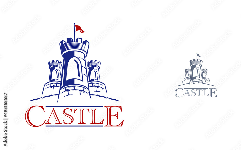 Fortress logo design template that defines protection, security ...