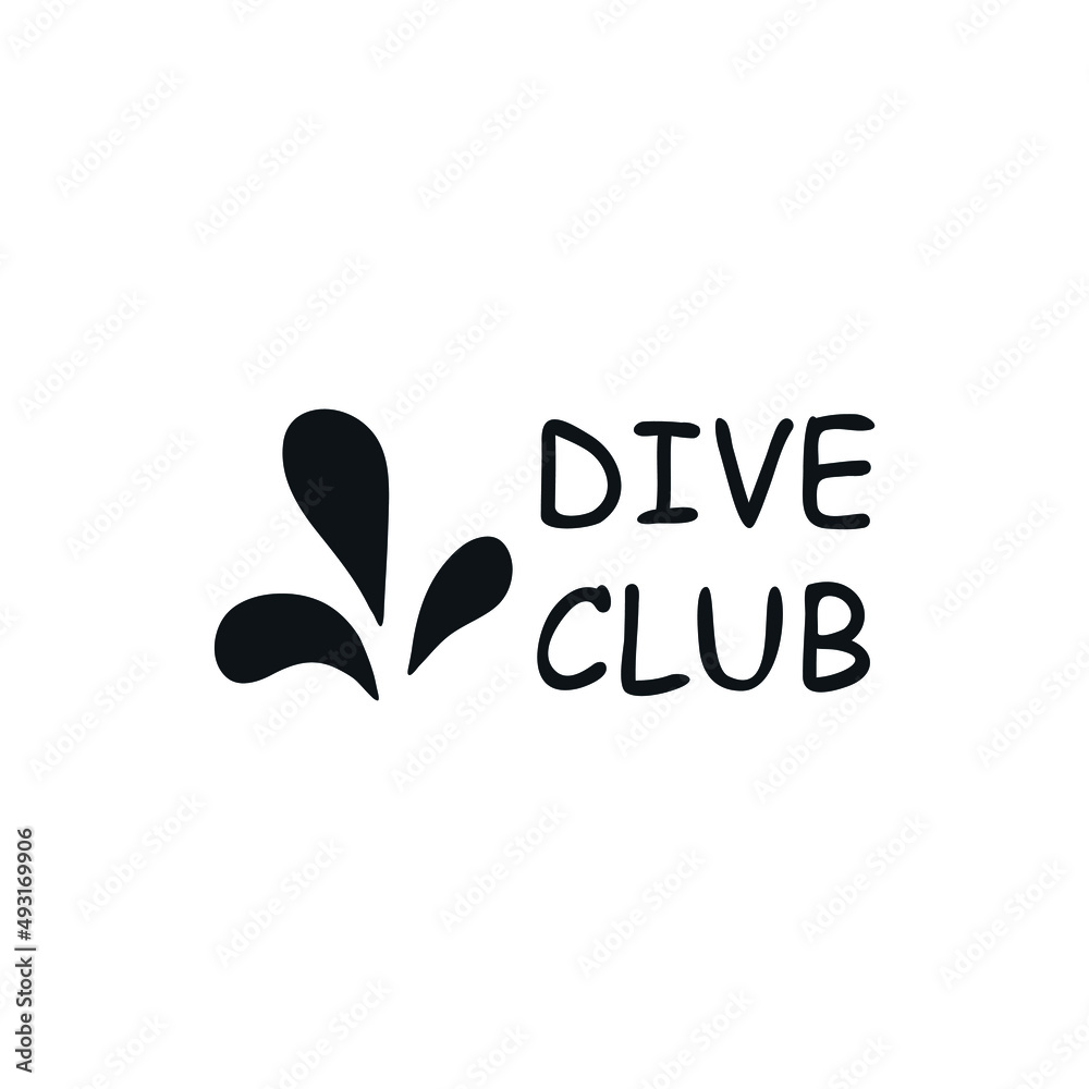 Dive club logo icon sign Water drops symbol emblem Diving community ...